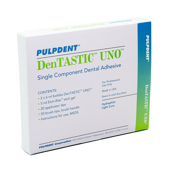 Pulpdent DenTASTIC UNO Adhesive Kit, 2 x 6 mL UNO, 5 mL Etch-Rite etch ...