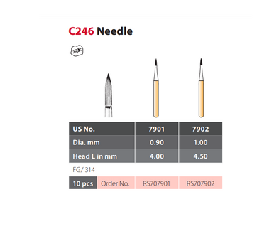Coltene Alpen SteriX Operative Sterile Carbide Bur Needle C246 #7901 FG ...