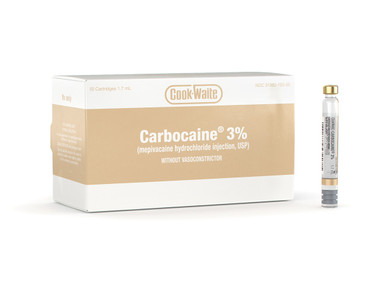 Cook Waite Carbocaine 3% Mepivacaine Injection, USP w/o vasoconstrictor ...