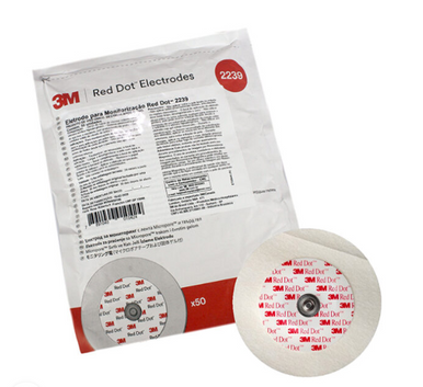 3M 2239 Red Dot Monitoring ECG Electrodes with Micropore Tape Backing ...