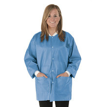 Medicom SafeWear Disposable Lab Coat, Deep Blue, 12/Pkg