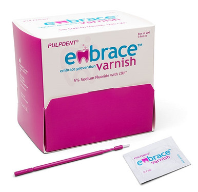 Pulpdent Embrace 5% Sodium Fluoride Varnish, Unit Doses, 200 x 0.4 mL ...
