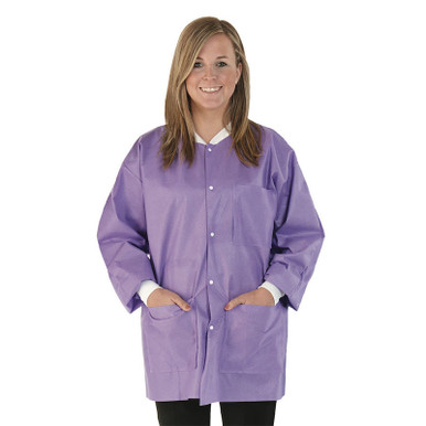 Medicom SafeWear Disposable Lab Coat, Plum Purple, 12/bag - Valuemed ...