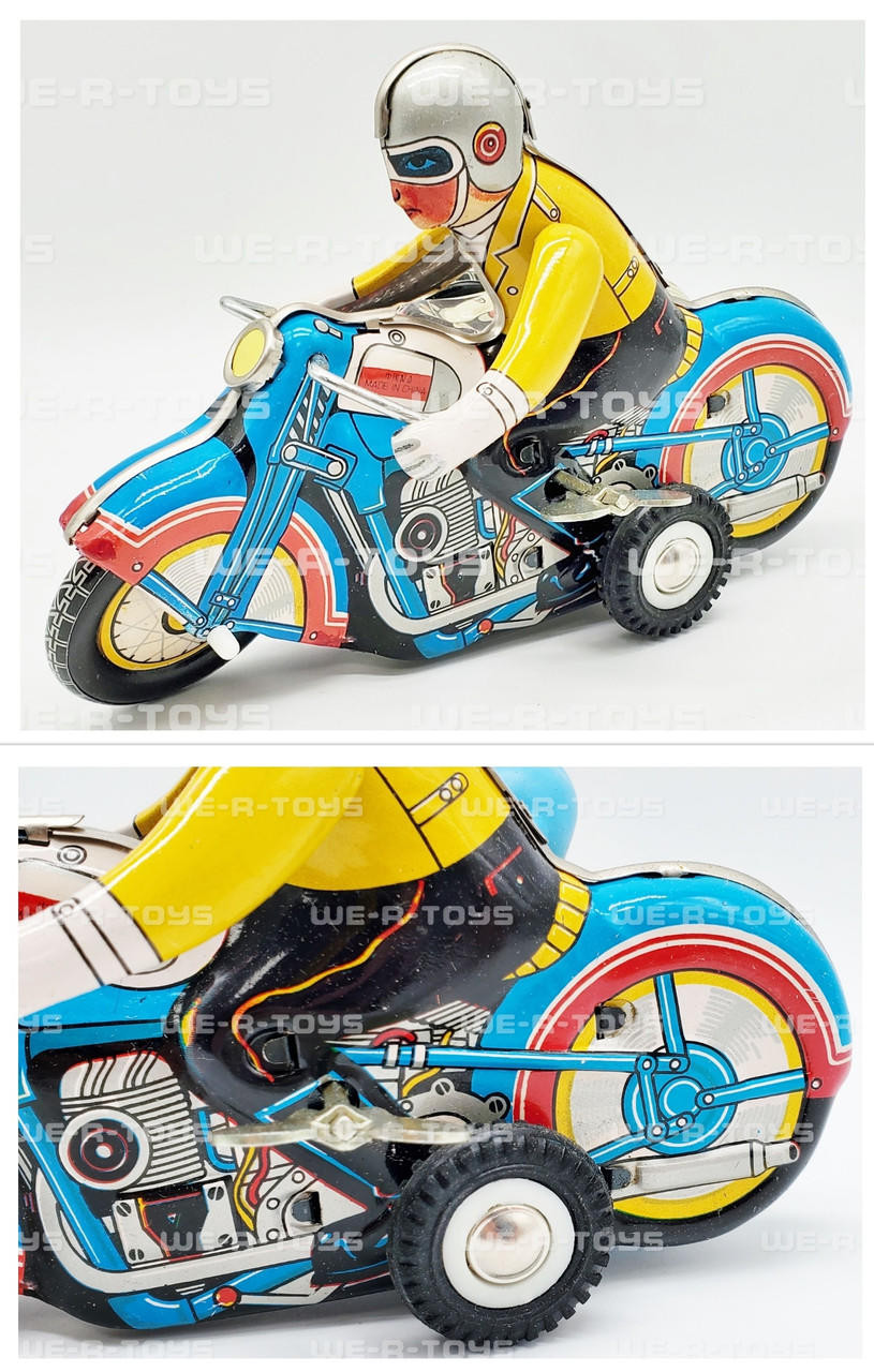Motorcycle with Sidecar Wind Up Tin Toy by Clockwork MS 709 Collectable ...