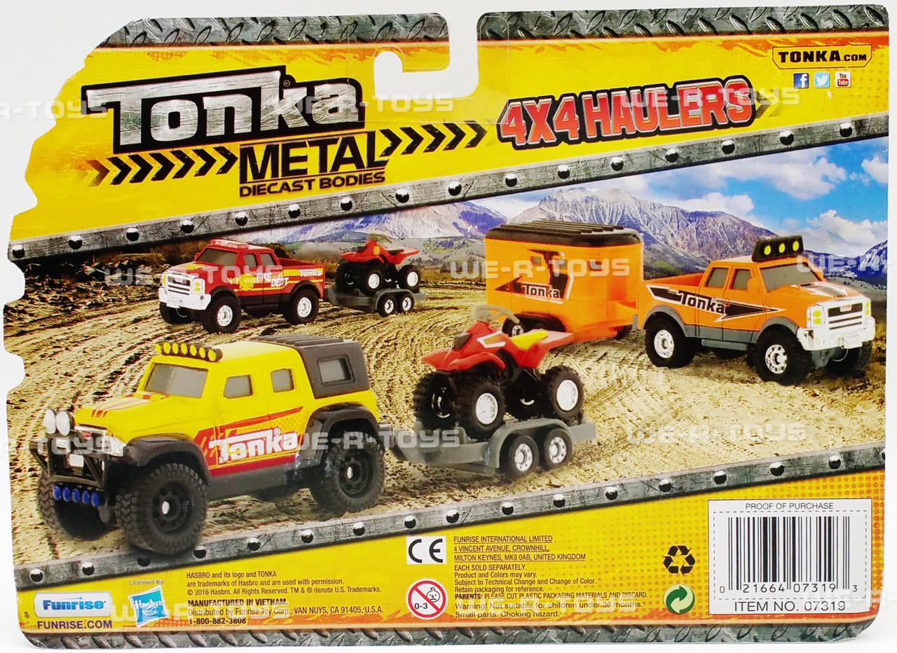 Tonka Metal Diecast 4x4 Haulers Pick Up & Boat Sheriff Hasbro 2016 NRFP ...