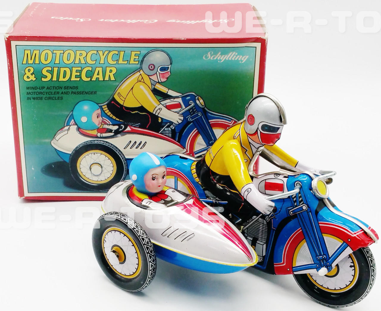Schylling Motorcycle & Sidecar Wind-Up Tin Toy Collector Series - We-R-Toys
