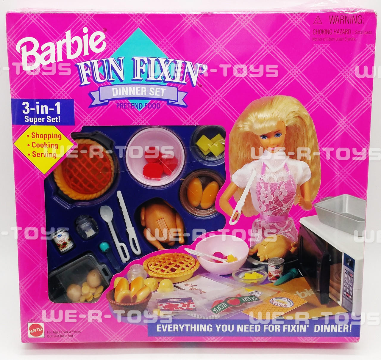 Barbie Fun Fixin' Dinner Set Pretend Food Mattel 1995 #67431 NRFB - We ...