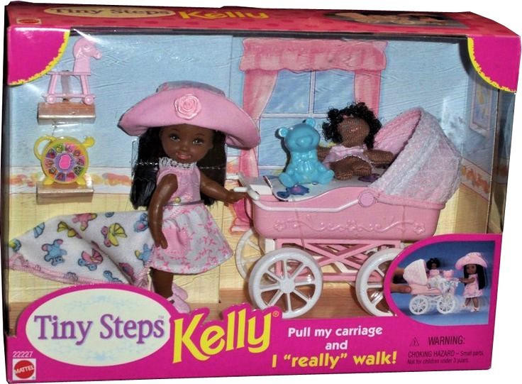Barbie Tiny Steps African American Kelly with Carriage 1998 Mattel ...