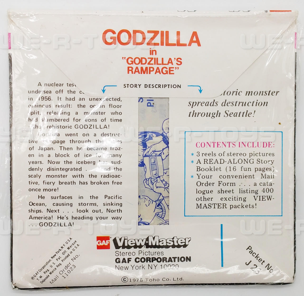 GODZILLA in GODZILLA's Rampage View-Master 21 Stereo Pictures GAF 1978 ...