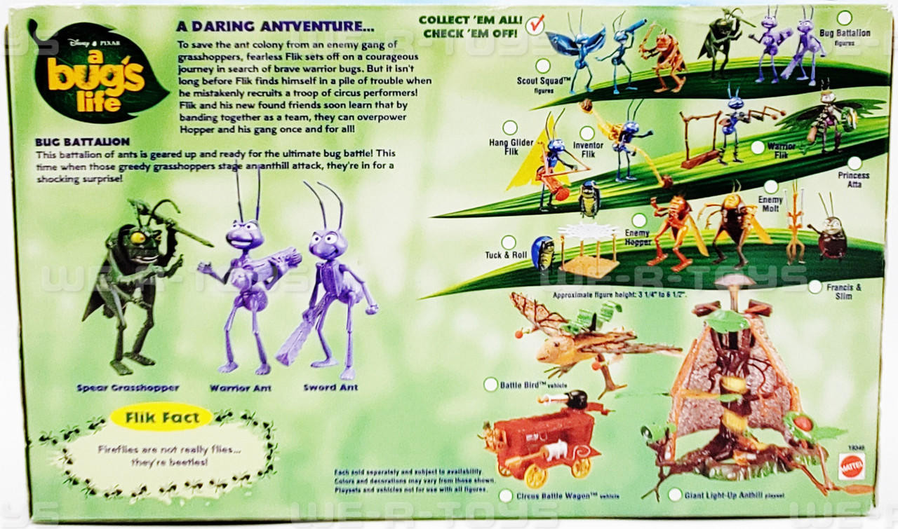 Disney Pixar Bug's Life Bug Battalion 3 Figures Mattel 1998 #19346 NEW ...