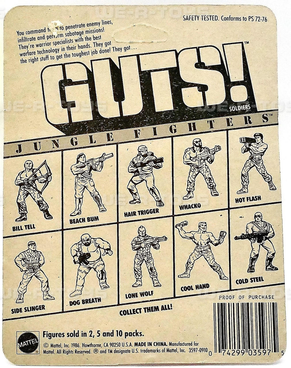GUTS! Jungle Fighters Hair Trigger & Cool Hand Action Figures Mattel ...