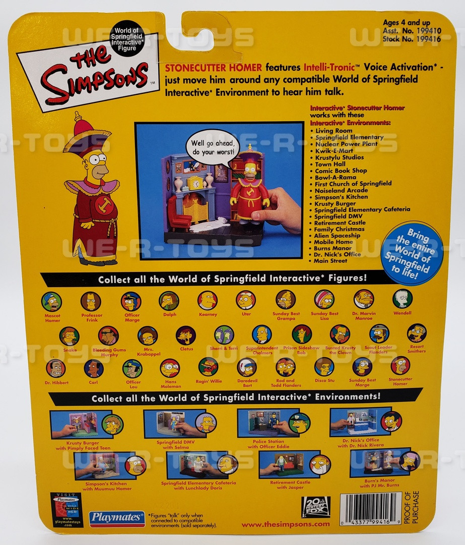 The Simpsons World of Springfield Stonecutter Homer Figure 2002 ...