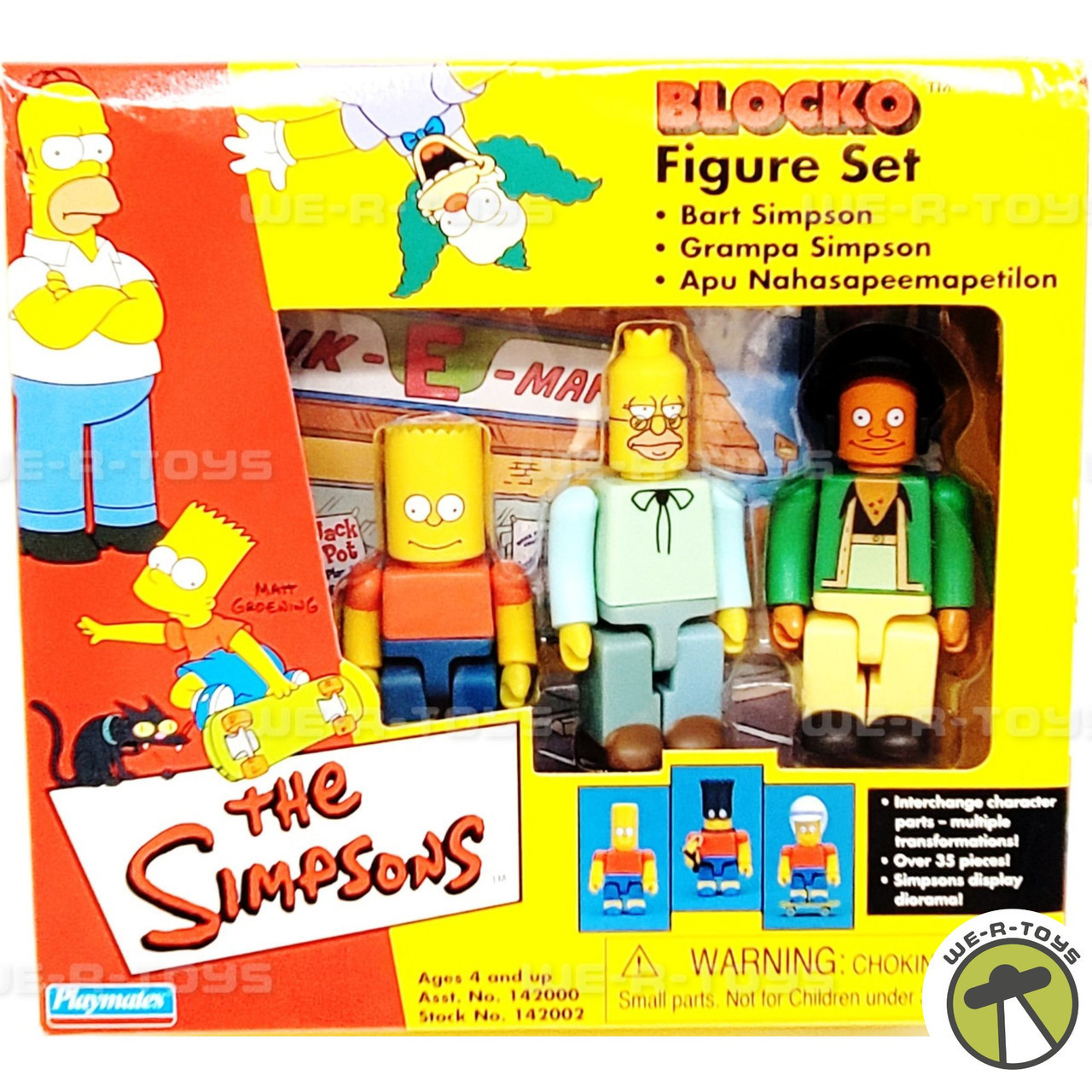The Simpsons Blocko Figure Set Bart, Grandpa and Apu Figures #142002 ...