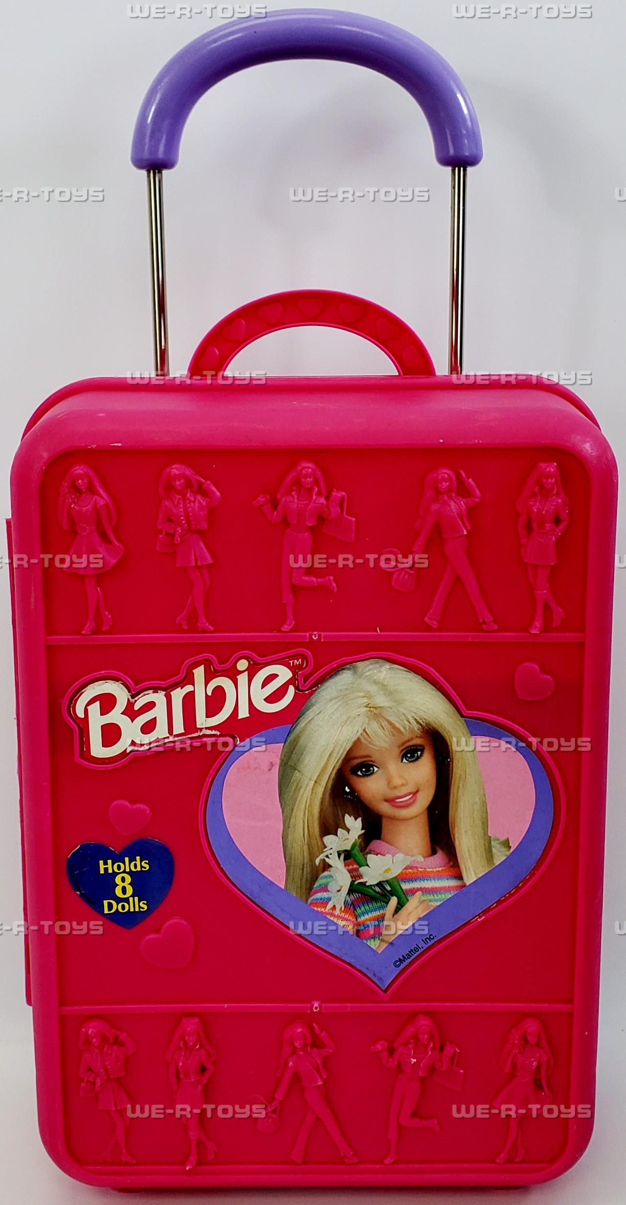 Barbie Take-A-Long Pink Doll Suitcase w/ Handle and Rolling Wheels 1998 ...