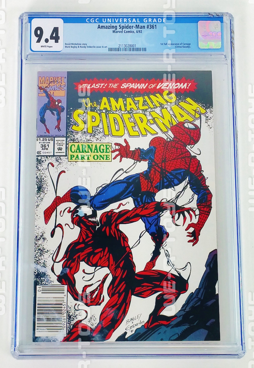 Marvel The Amazing Spider Man Carnage Part One Comic Book 361 CGC Grade 9.4 NEW We R Toys