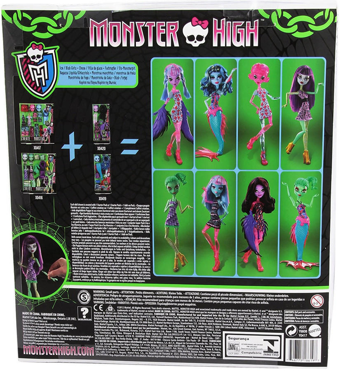 Monster High Create A Monster Ice And Blob Girls Starter Pack Mattel 2012