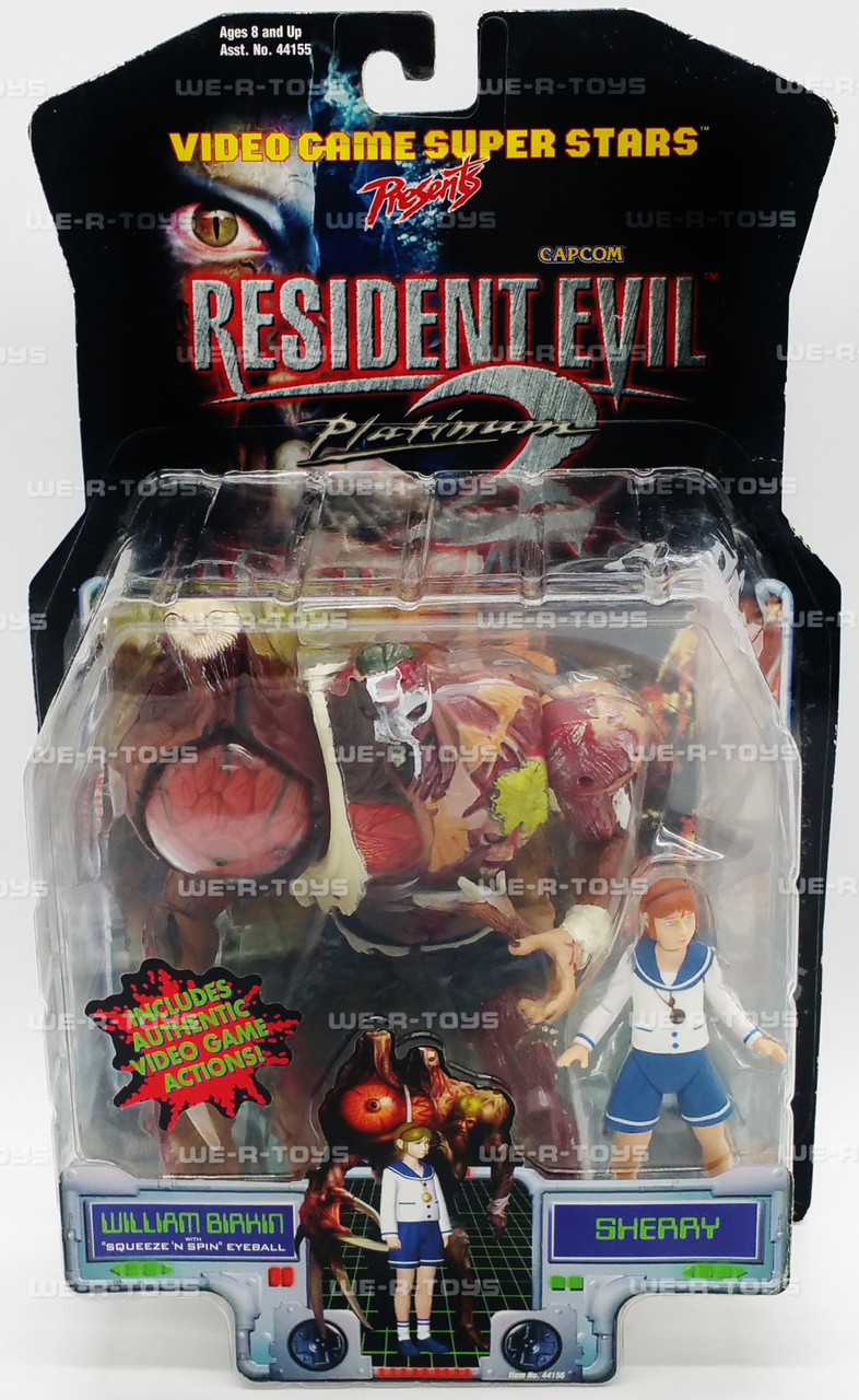 Resident Evil 2 Platinum William Birkin & Sherry Figures 1998 Toy Biz ...