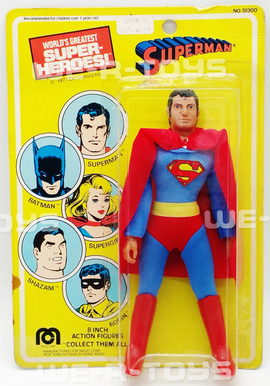 DC Superman 8" Poseable Action Figure MEGO 1977 No 51300 NRFP - We-R-Toys