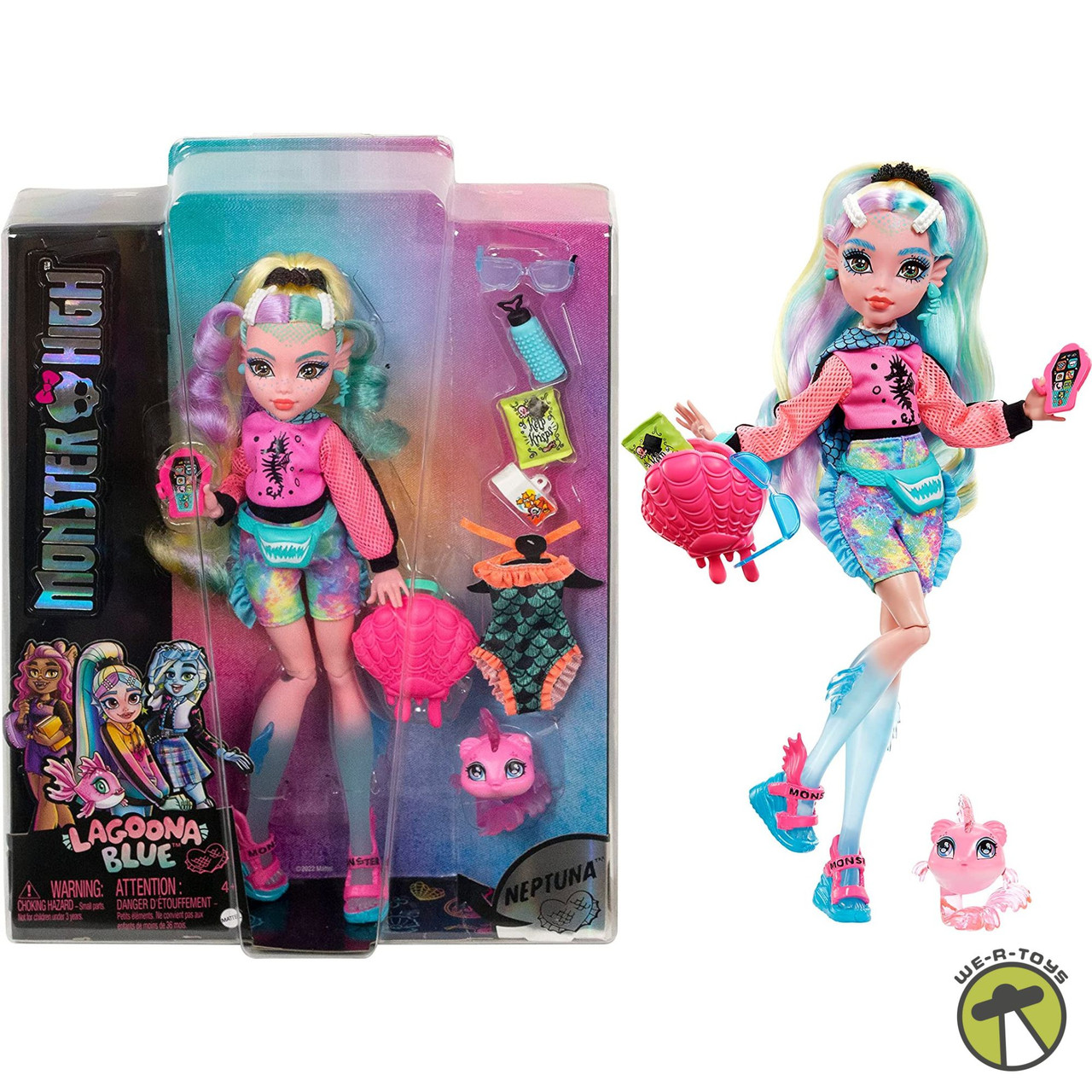 Monster High Lagoona Blue Doll with Accessories & Pet Neptuna 2022 ...