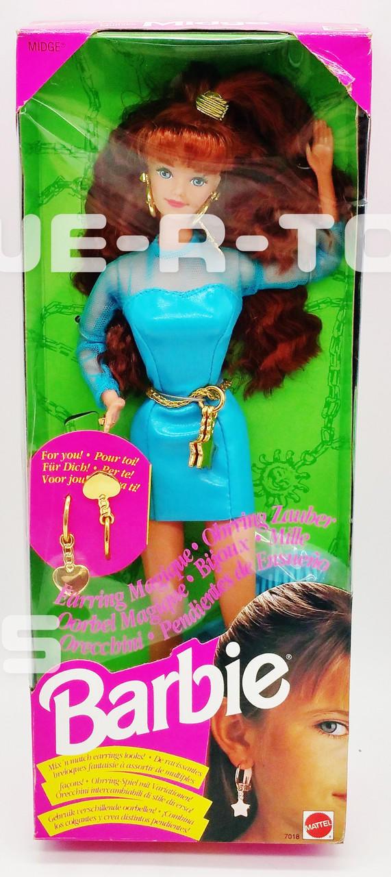 Barbie Earring Magic Midge Doll Blue Dress Multilingual European Mattel ...