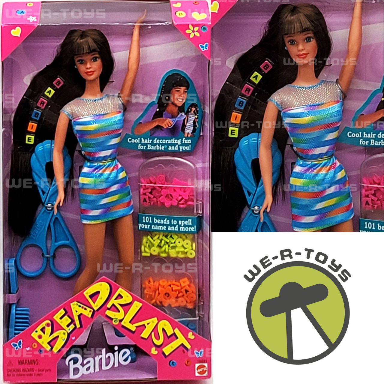 Bead Blast Barbie Doll Brunette 1997 Mattel #18891