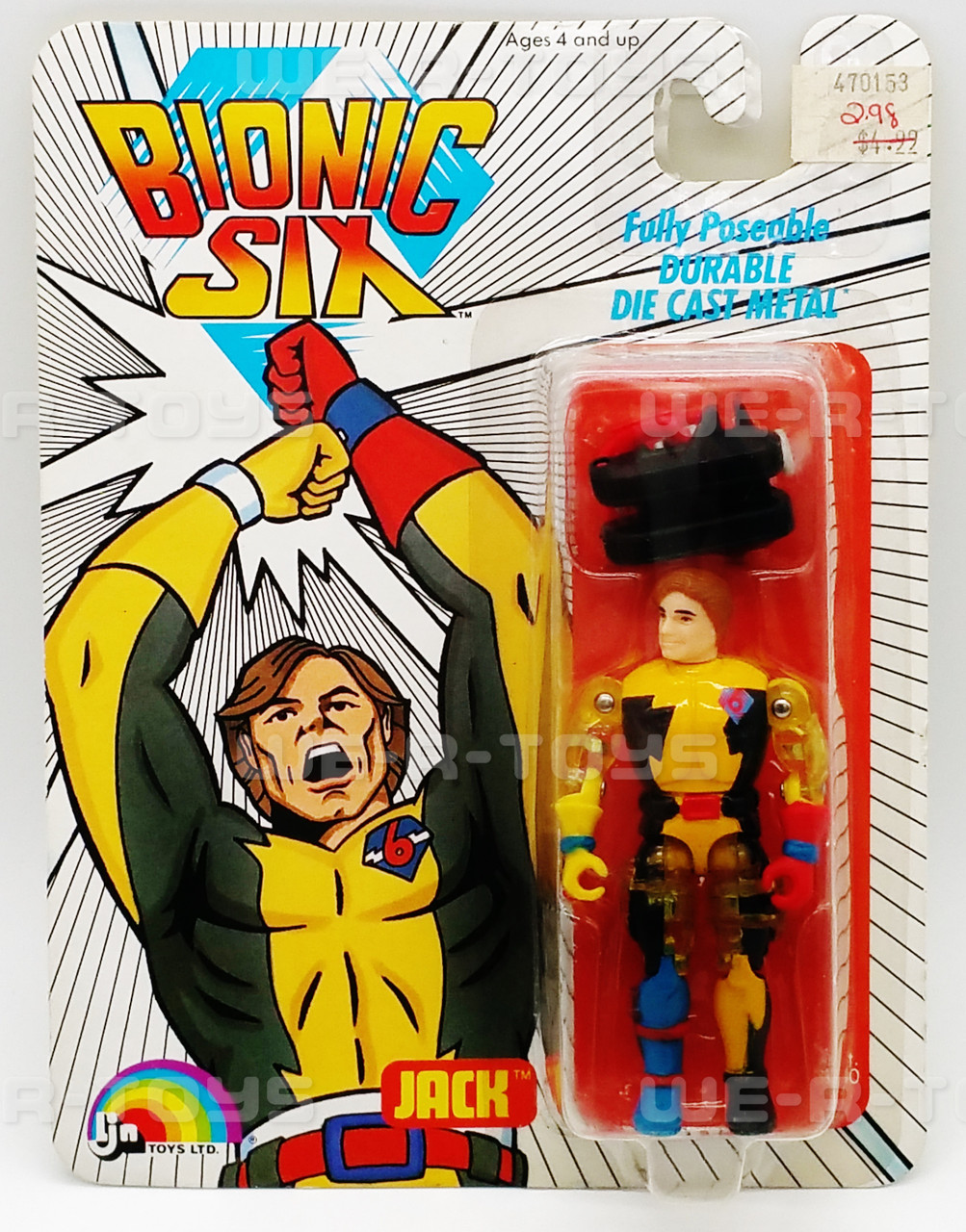 Bionic Six Jack Fully Poseable Die Cast Metal Action Figure 1986 LJN ...
