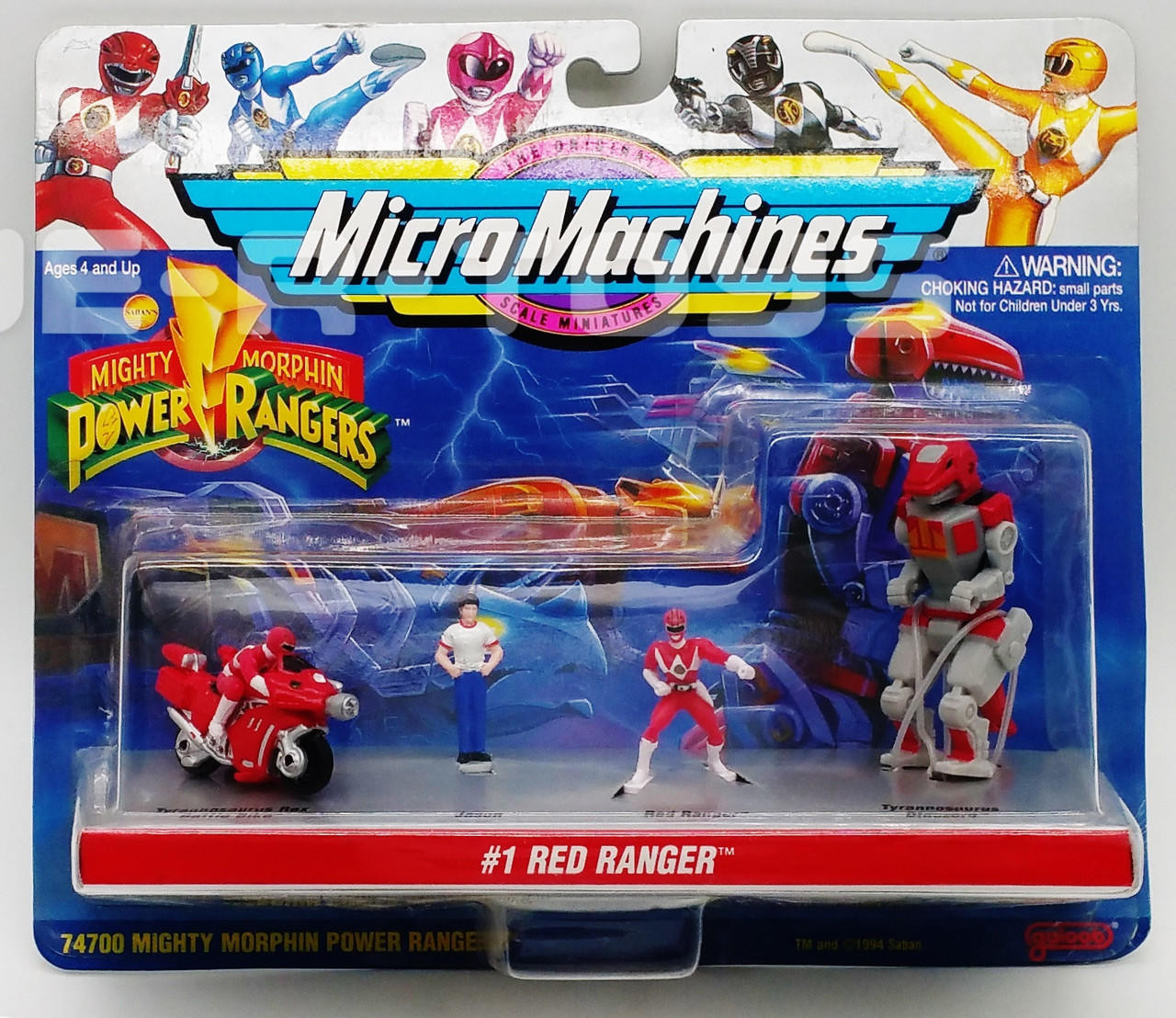 Micro Machines Mighty Morphin Power Rangers #1 Red Ranger Set Galoob ...