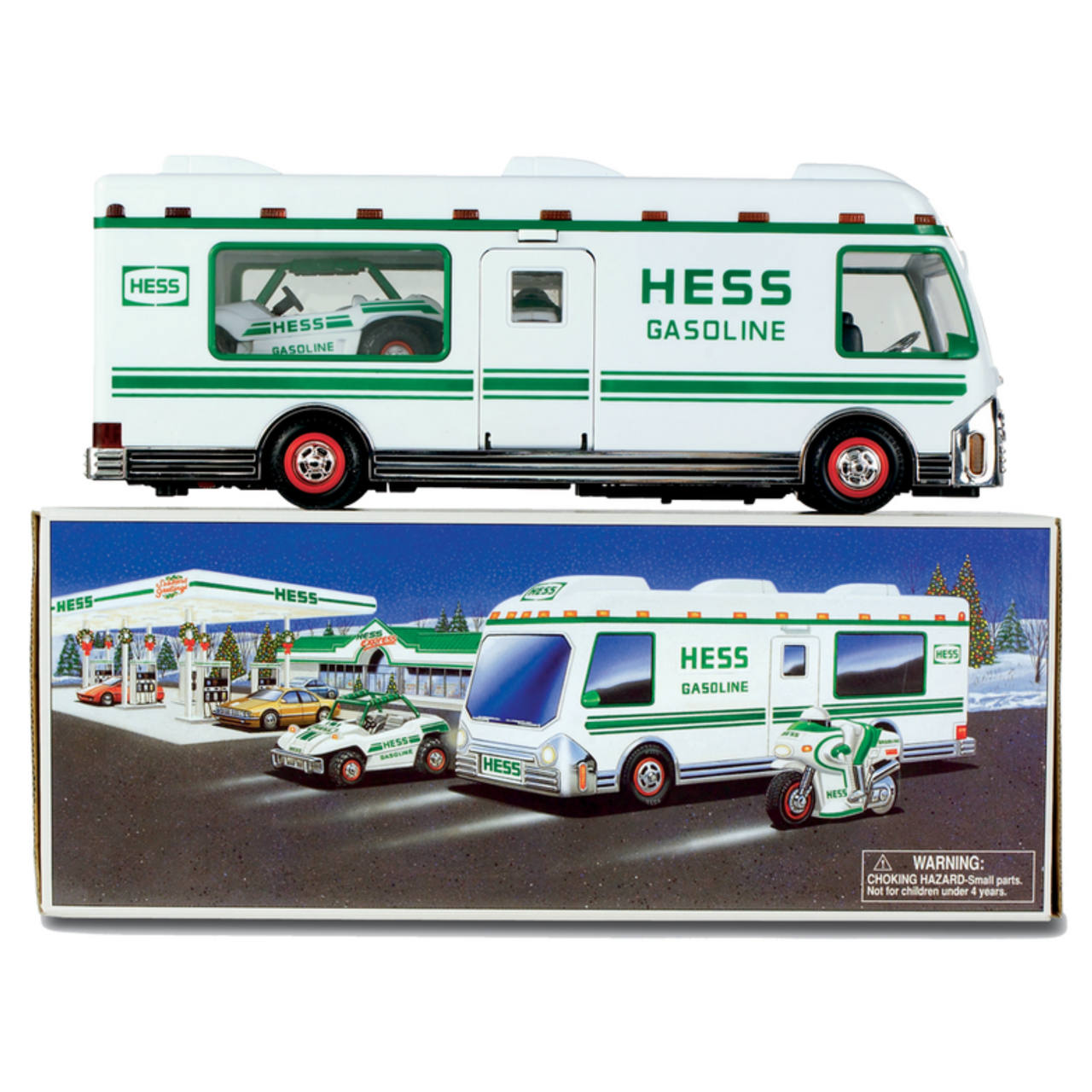 1998 Hess Truck Recreation Van with Dune Buggy and Motorcycle - We-R-Toys