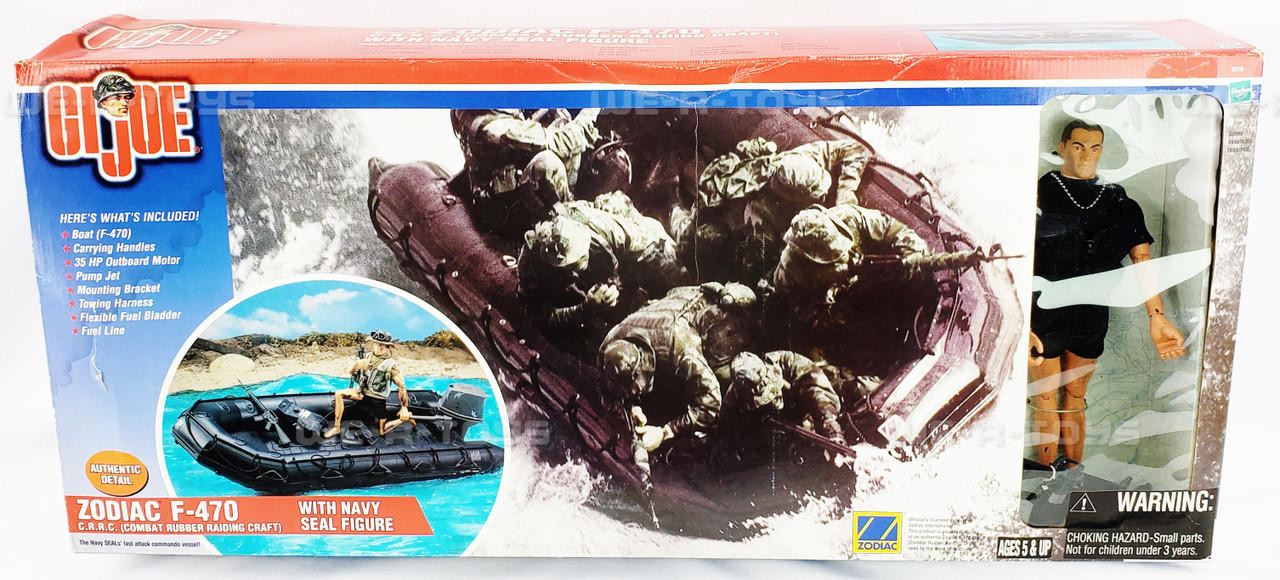 GI Joe Zodiac F-470 Combat Rubber Raiding Craft With Navy Seal Figure ...