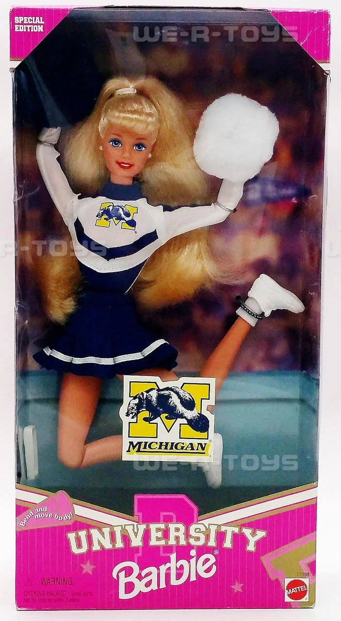 University Barbie Doll Michigan 1996 Mattel #17398 - We-R-Toys