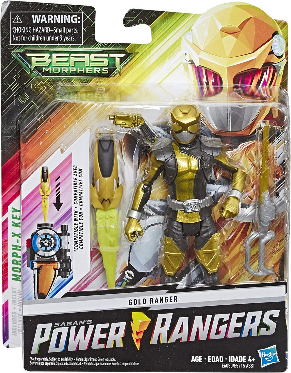 Power Rangers Beast Morphers Gold Ranger 6" Scale Action Figure & Morph ...