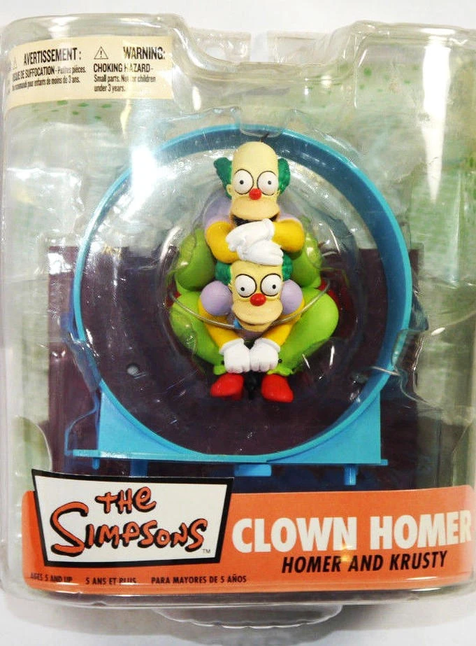 The Simpsons Clown Homer - Homer and Krusty Figure Scene McFarlane Toys ...