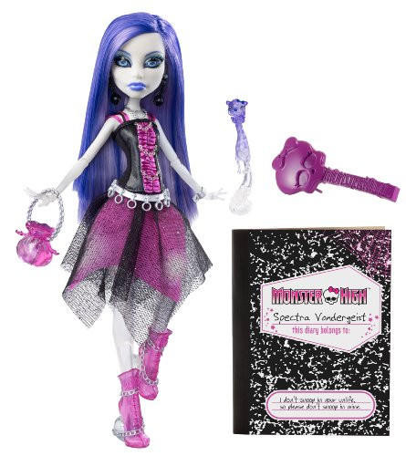 Monster High Spectra Vondergeist Doll With Pet Ferret Rhuen 2011 Mattel ...