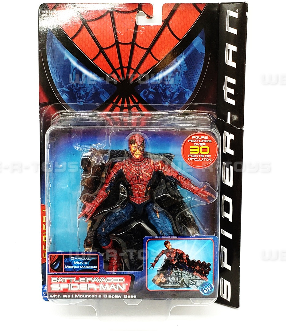 Marvel Battle Ravaged Spider-Man Action Figure With Display Base Toy ...