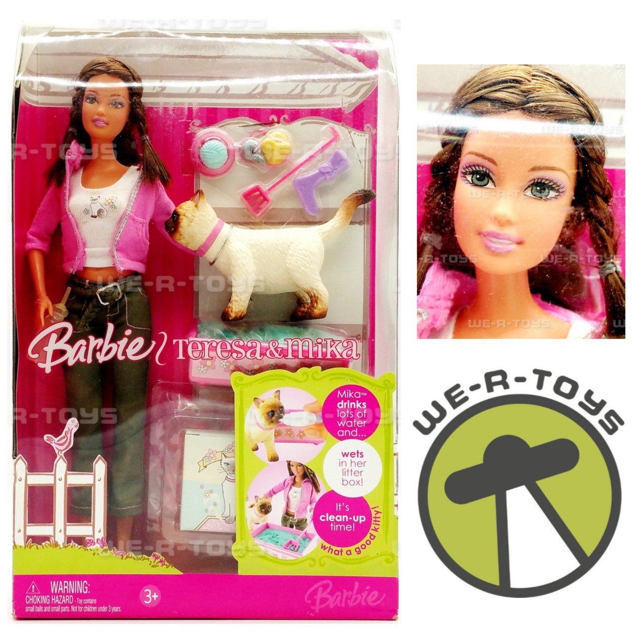 Barbie TERESA & MIKA Doll & Cat Set 2006 Mattel K2771 - We-R-Toys