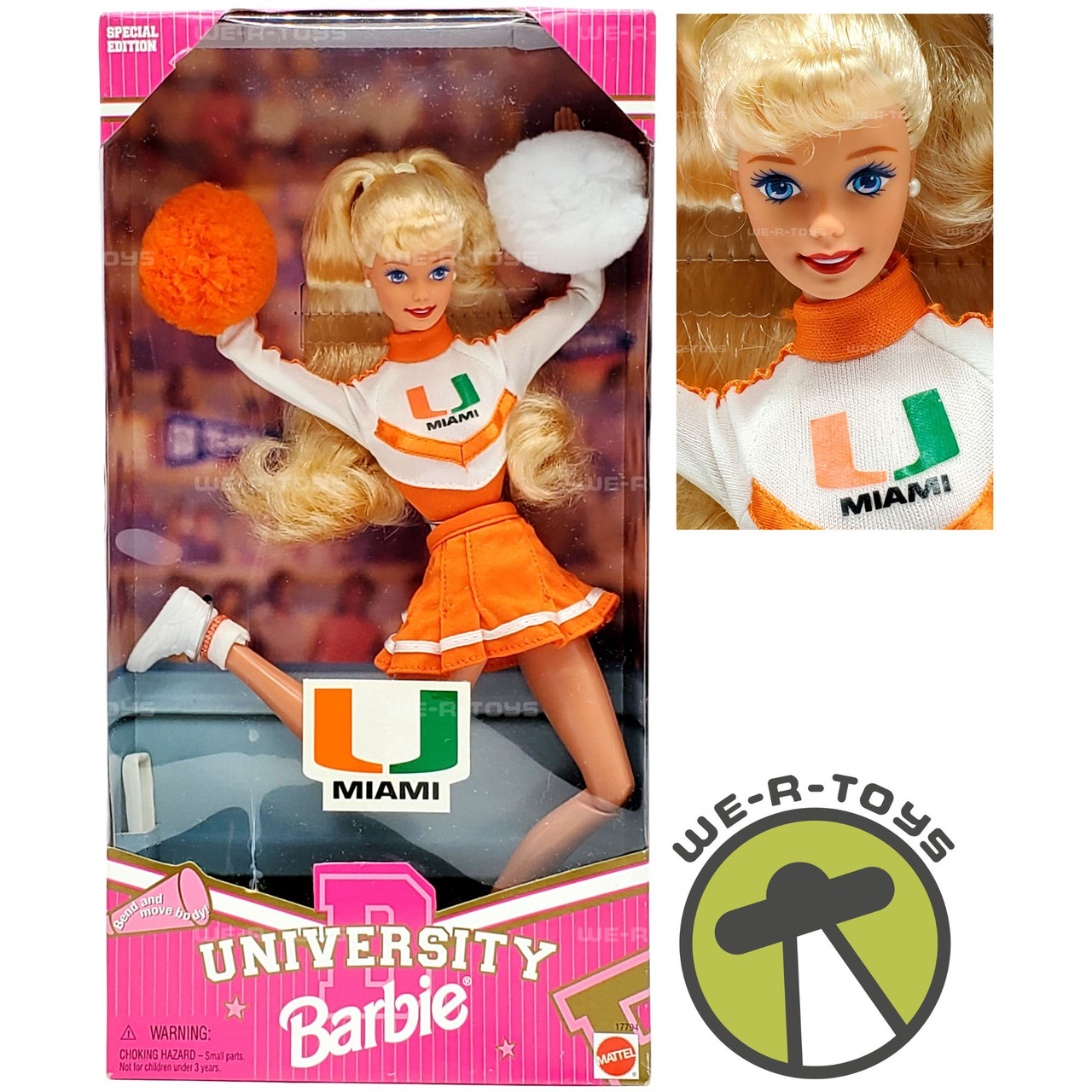 University of Miami Special Edition Cheerleader Barbie Doll 1996 Mattel ...