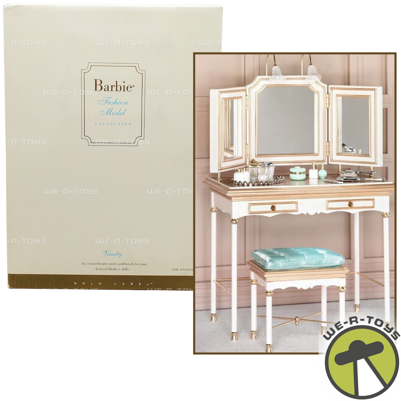 Barbie Fashion Model Collection Vanity & Bench for Barbie B3436 Mattel ...