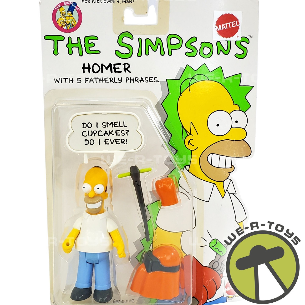 The Simpson's Homer with 5 Fatherly Phrases Poseable Figure 1990 Mattel ...