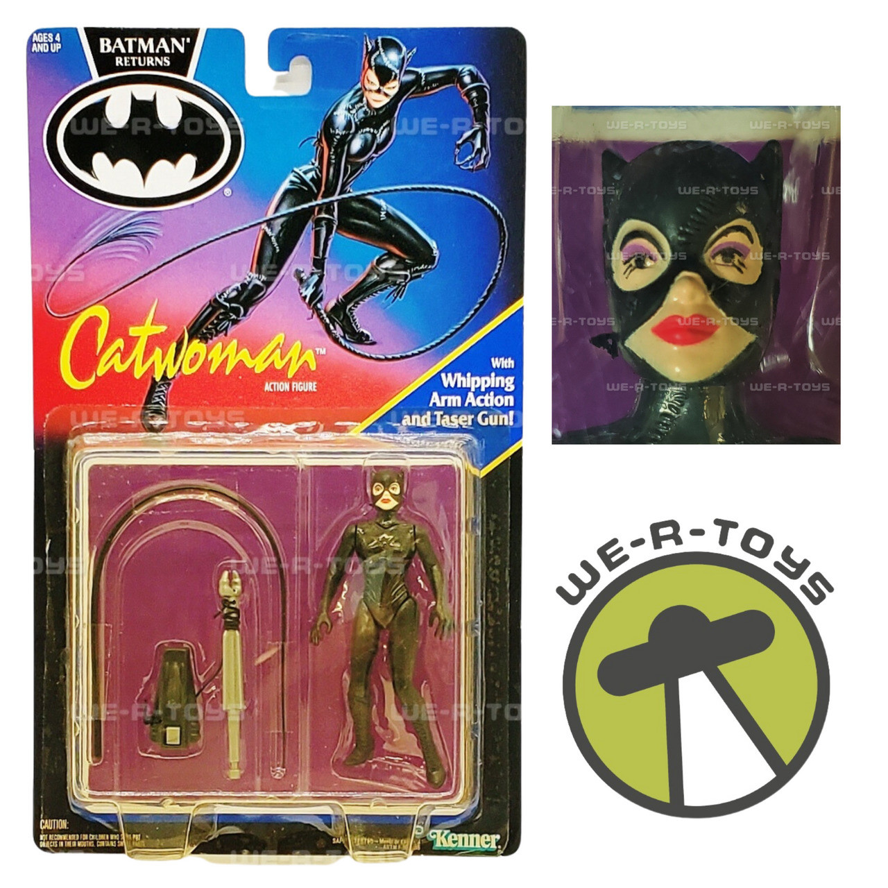 DC Batman Returns Catwoman Whipping Arm Action Taser Gun 1991 Kenner ...