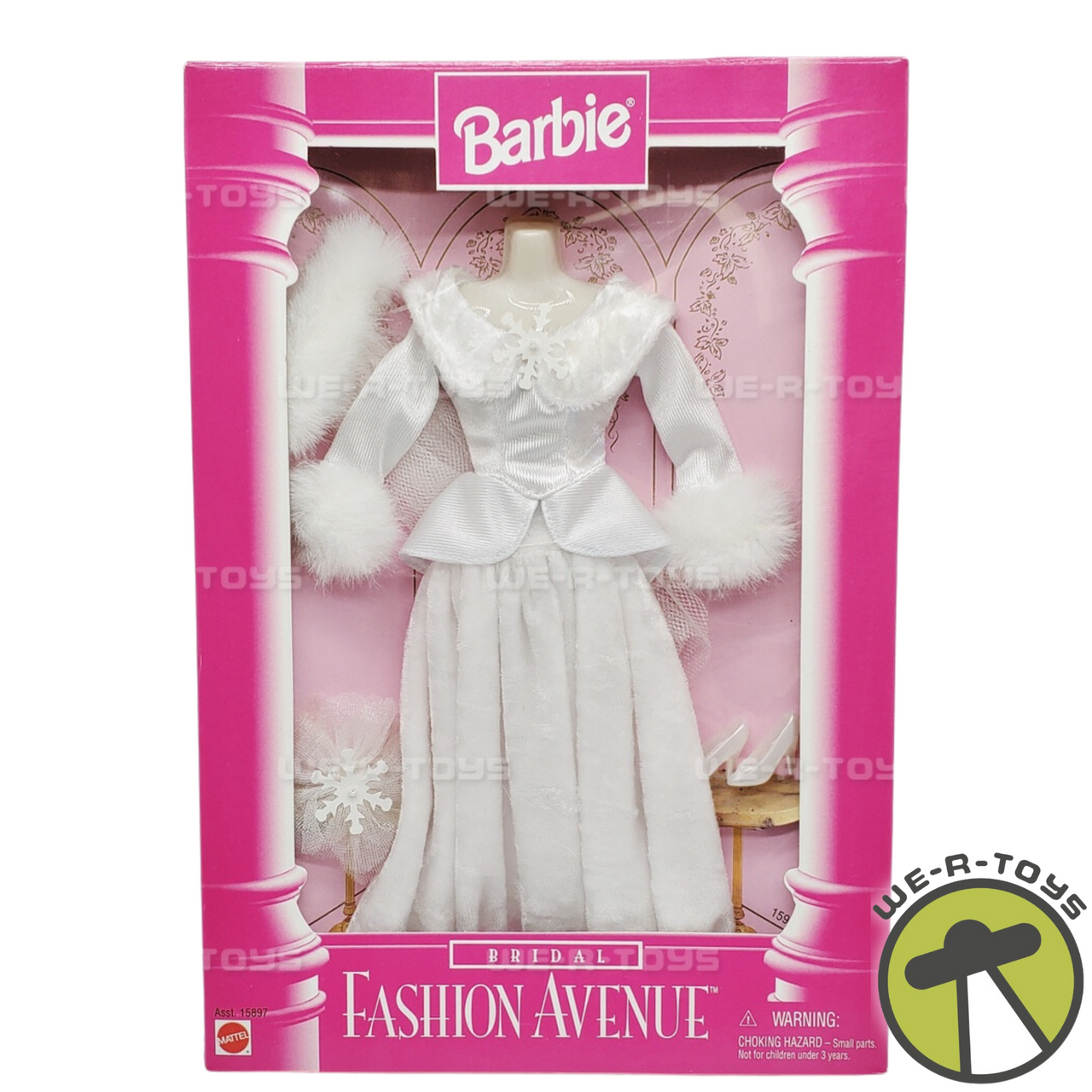 Barbie Fashion Avenue Snowflake Bridal Gown Fur Accents 1996 Mattel ...