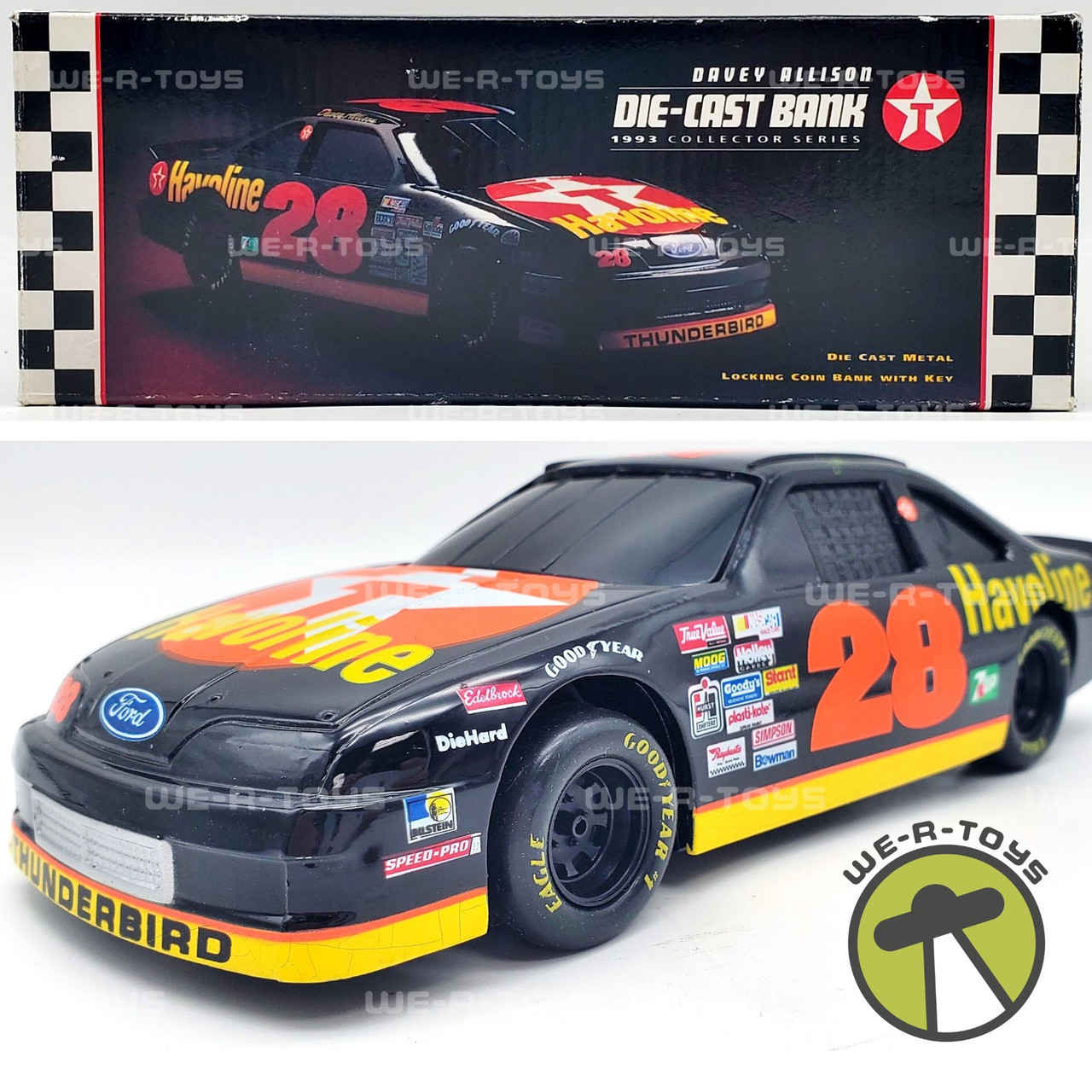 Davey Allison #28 Die-Cast Bank 1993 Collector Series Locking Coin Bank ...
