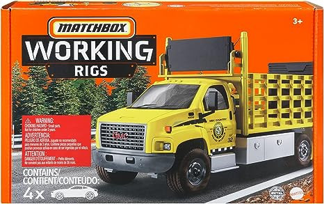 Matchbox Working Rigs 4-Pack, Set of 4 Toy Construction Trucks ...