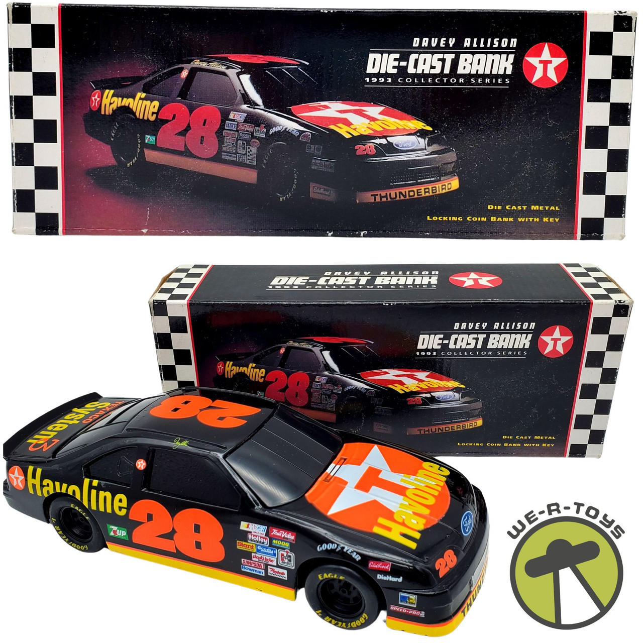 Davey Allison #28 Die-Cast Bank 1993 Collector Series Locking Coin Bank ...