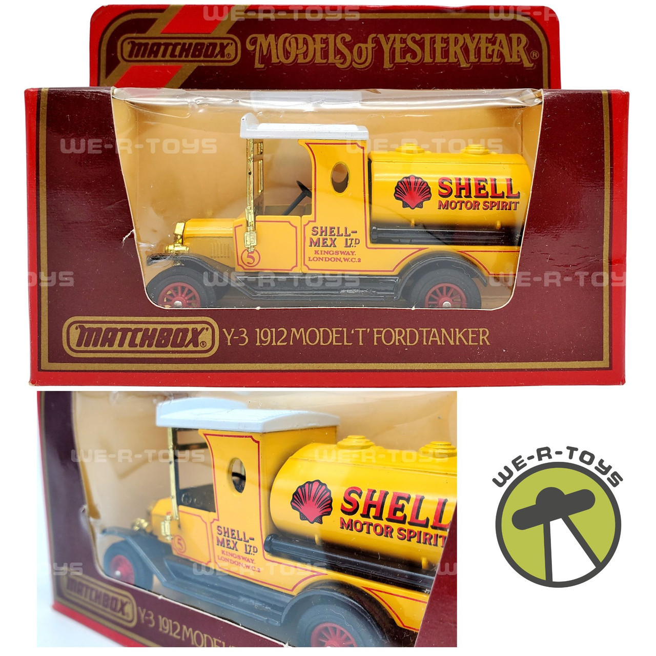 Models of Yesteryear 1912 Shell Model T Ford Tanker Yellow Matchbox ...