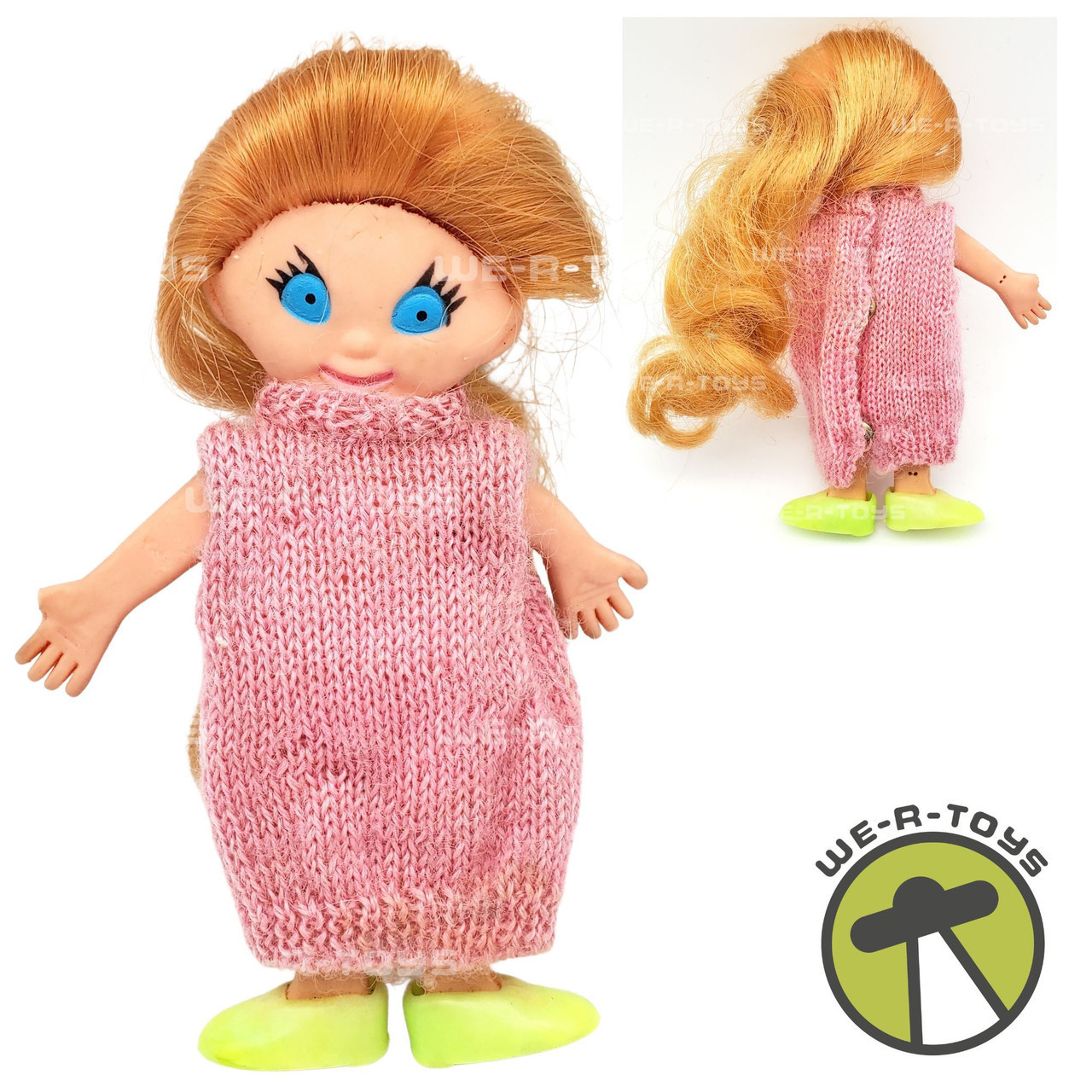 1960s Flatsy Doll Vintage with Rooted Hair, Handmade Dress, and ...