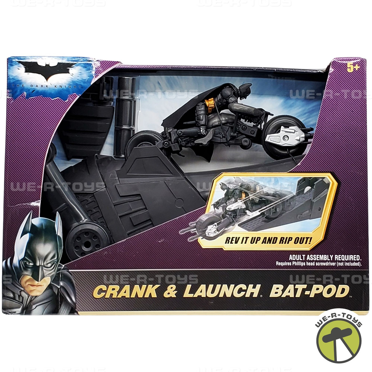 DC Batman Dark Knight Crank & Launch Batpod Action Figure and Vehicle ...