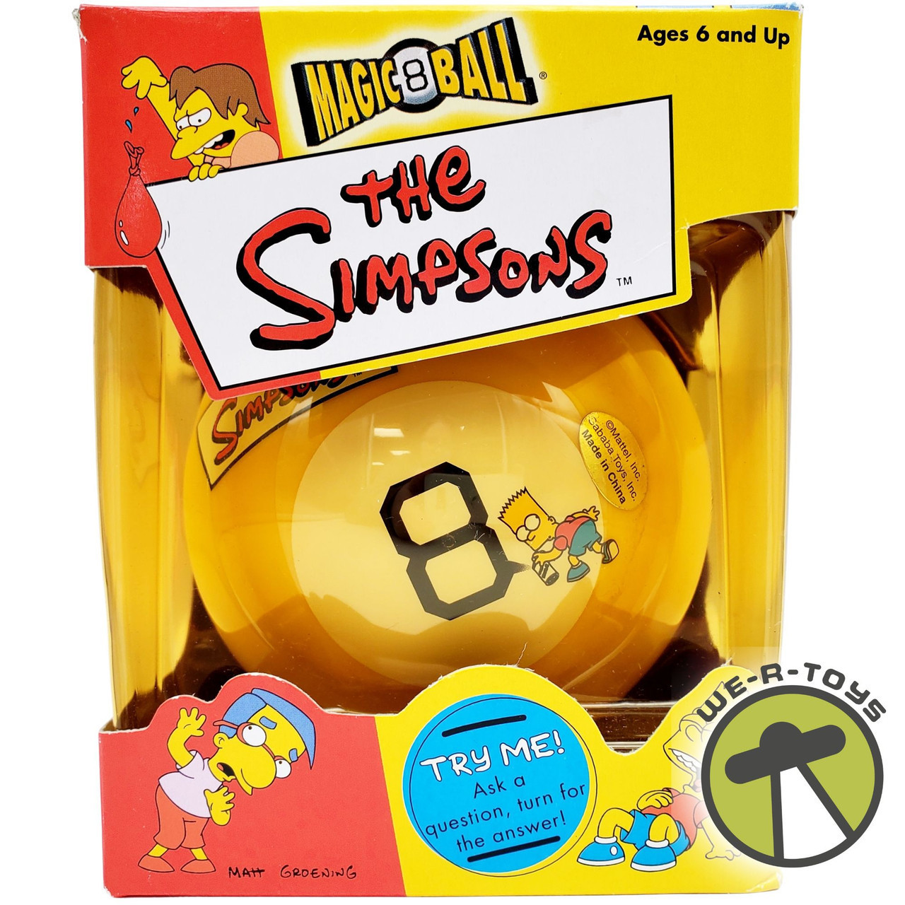 The Simpsons Magic 8 Ball Yellow and Red with Phrases from the Show ...