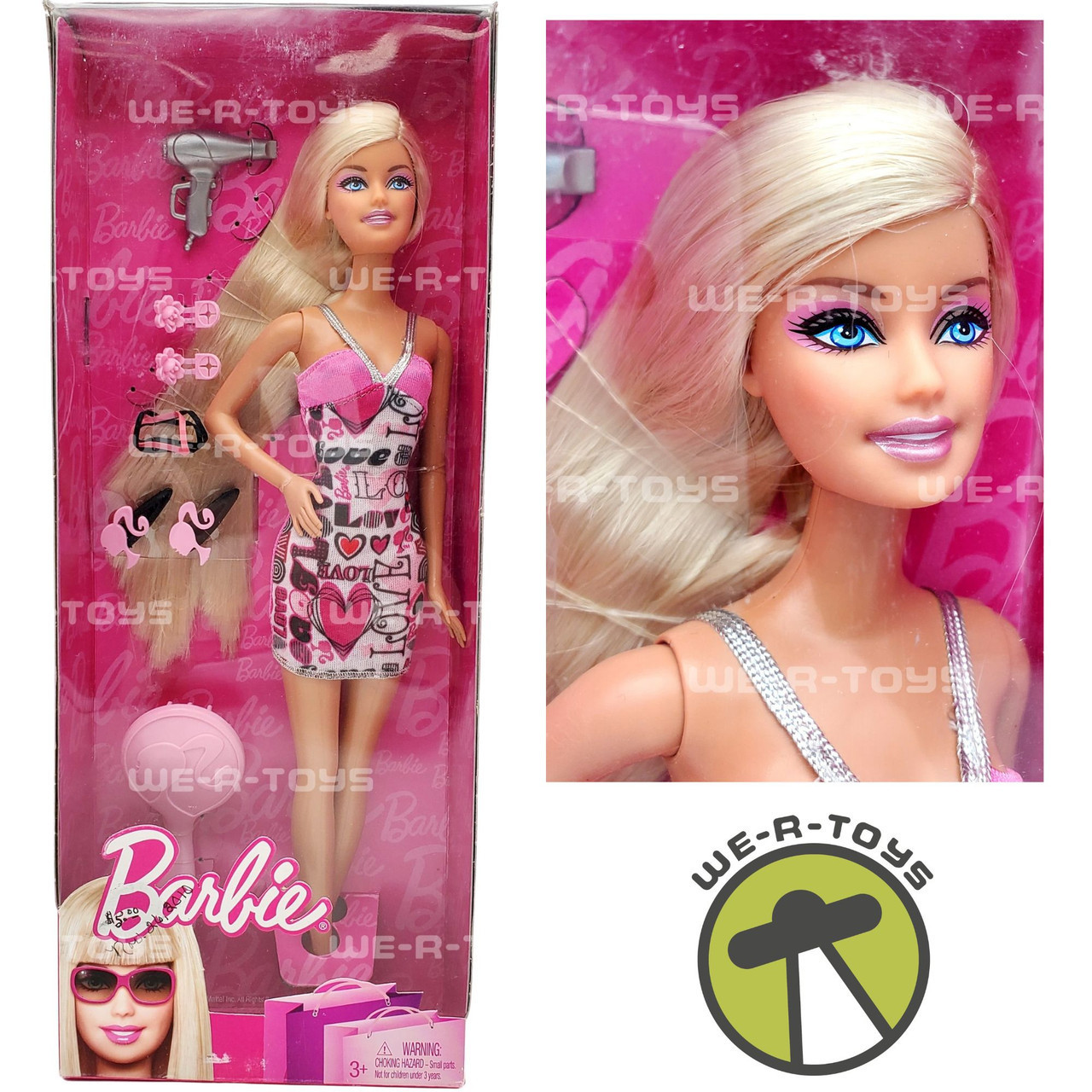 Barbie Fab Life Doll, Blonde Pink& Black Love Dress 2009 Mattel NRFP ...