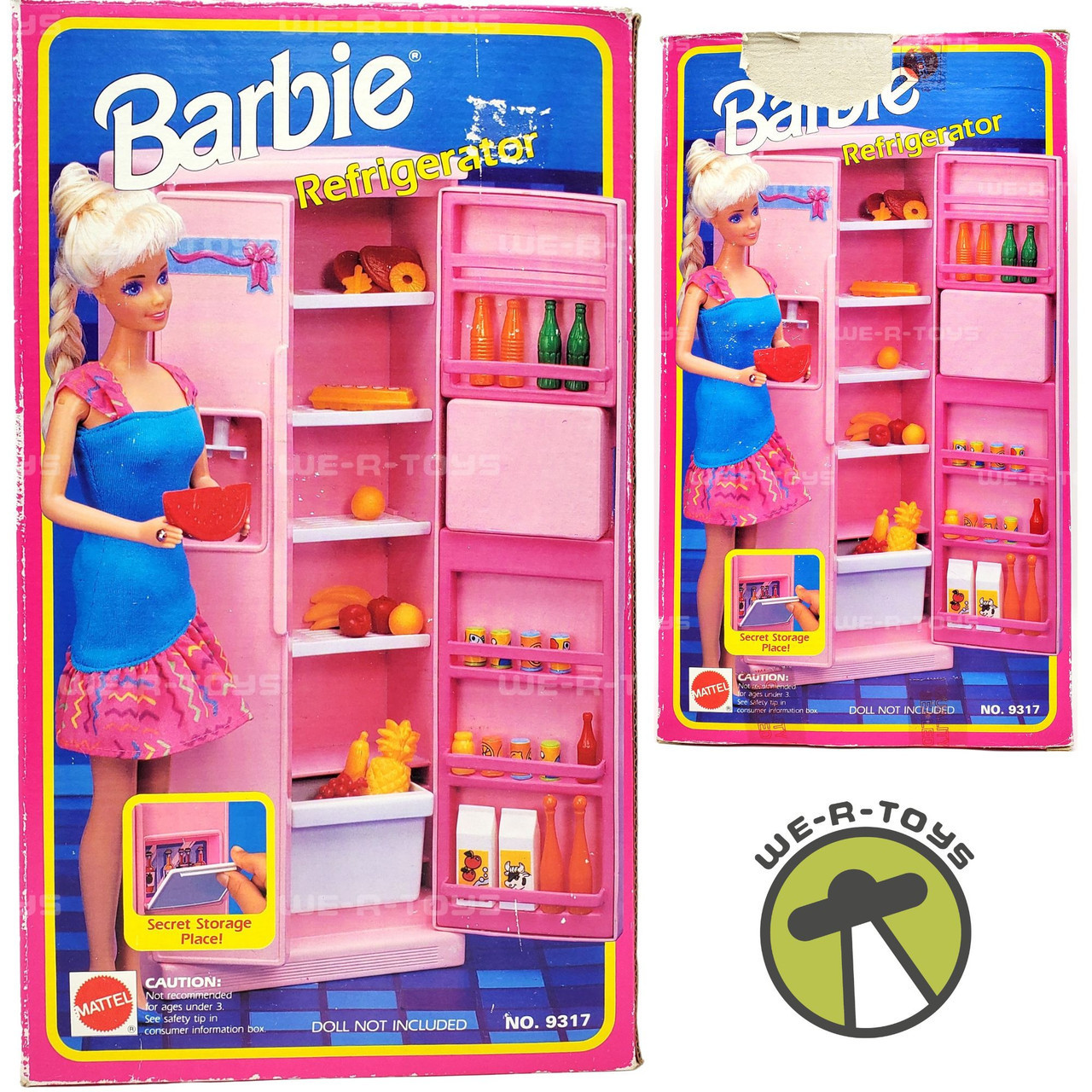 Barbie Refrigerator with Accessories and Secret Storage Place Mattel ...
