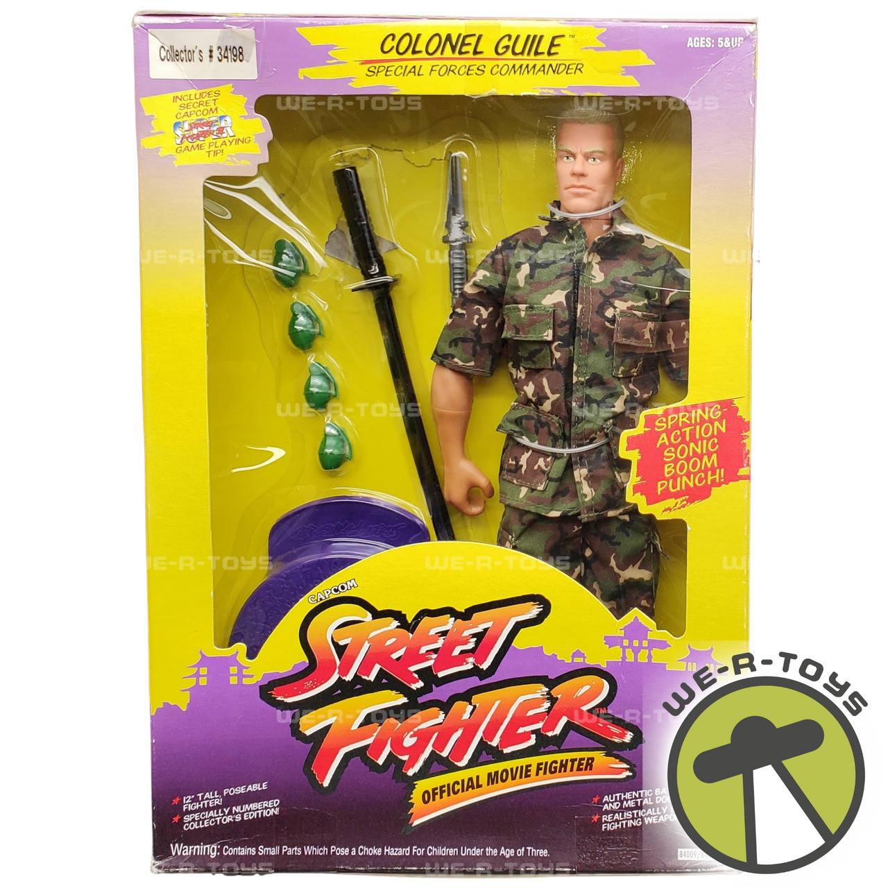 Street Fighter by Capcom Colonel Guile 12" Action Figure 1993 Hasbro ...